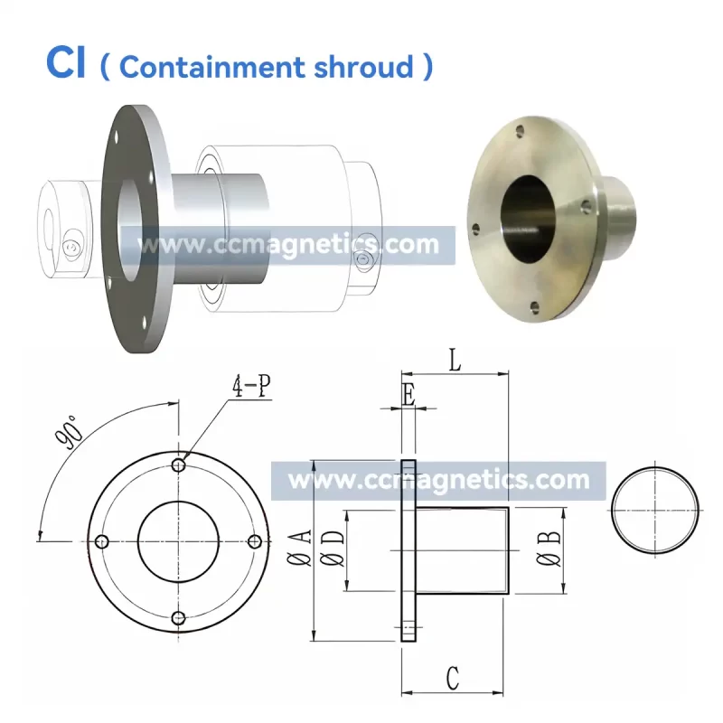 Magnetic shaft couplings, custom magnetic internal/external couplings ...