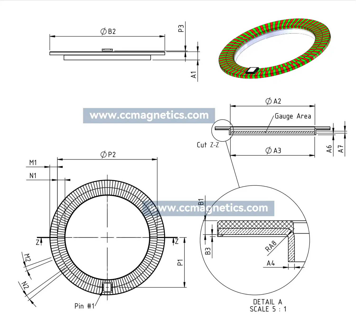 Ferrite Multipole Ring, Magnetic Target for Sensor | CCmagnetics