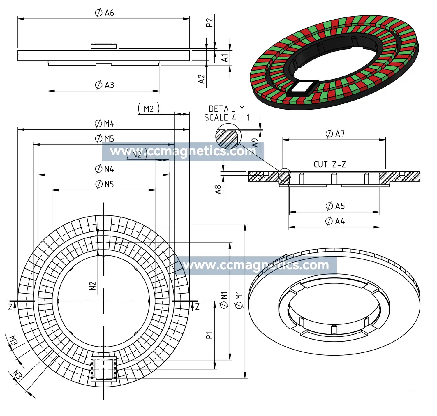 Axial Incremental Magnetic Ring, for Rotary Magnetic Encoders | CCmagnetics
