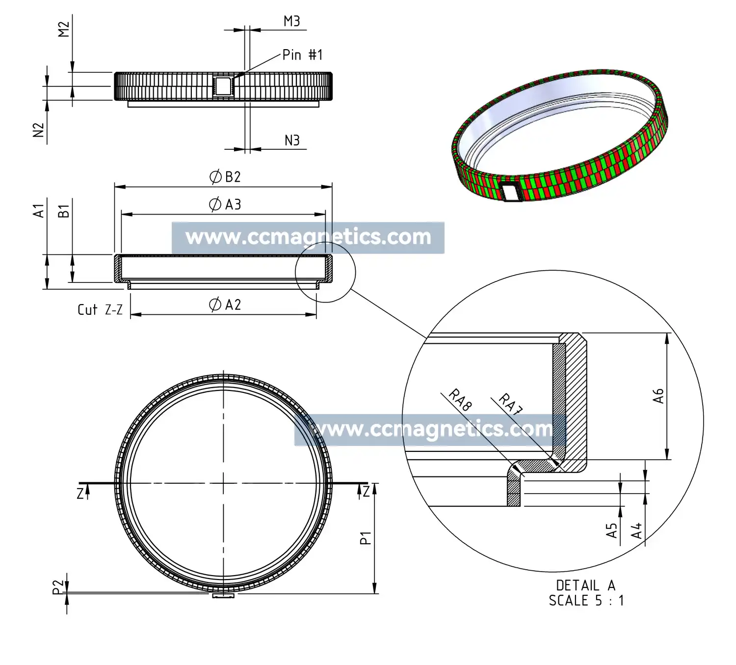 Double-Track Rubber Magnetic Ring for Encoder Sensors_MU26S_52-64N ...